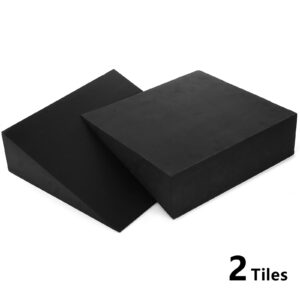 DEAYOU 2 Pack Yoga Foam Wedge, 13" EVA Foam Wedge Block for Exercise, Back Support, Footrest Cushion (Black)