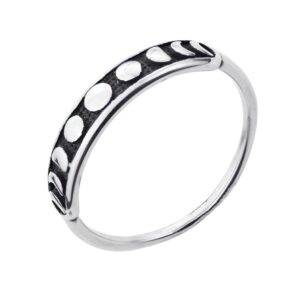 kougemou vintage gothic ethnic lunar eclipse rings round rings stainless steel silver ring birthday gift finger ring for women&men size 11