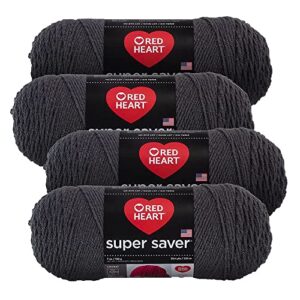 red heart super saver yarn (4-pack of 7oz skeins) (charcoal)