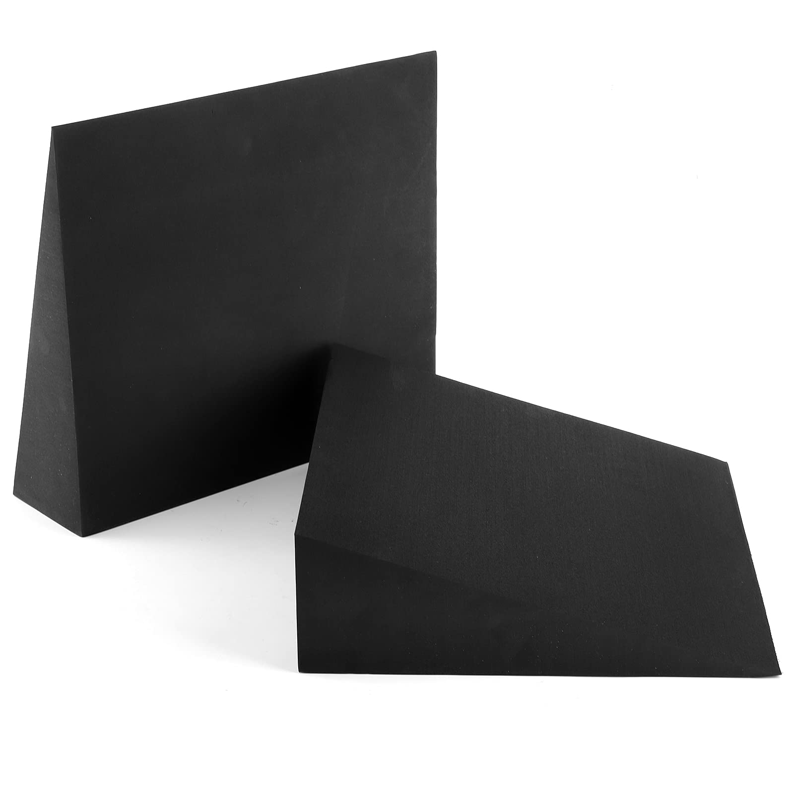 DEAYOU 2 Pack Yoga Foam Wedge, 13" EVA Foam Wedge Block for Exercise, Back Support, Footrest Cushion (Black)