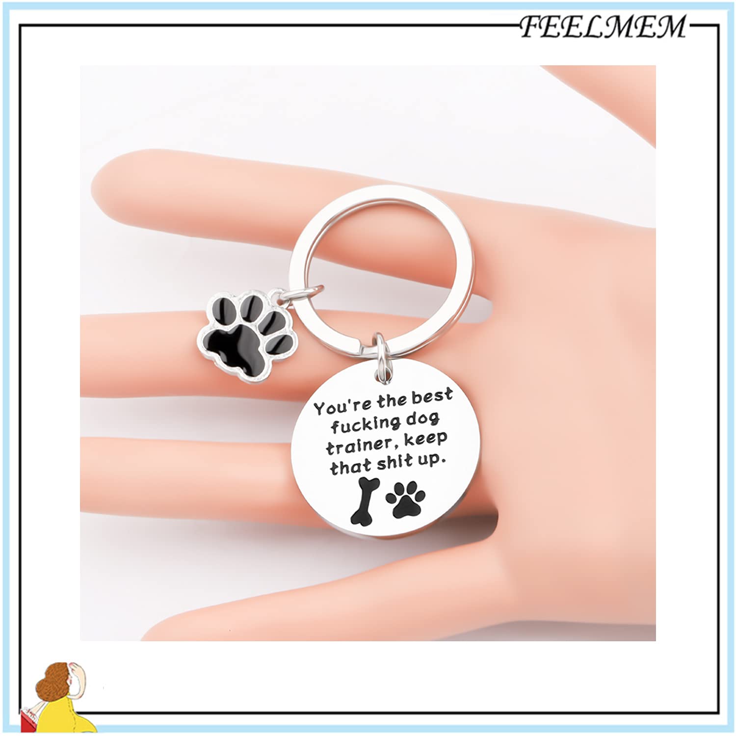 FEELMEM Dog Trainer Gift Dog Walker Gift You’re The Best Fucking Dog Trainer Keychain Dog Owner Gift Dog Sitter Gift