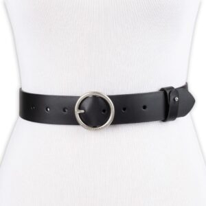 Levi's Women's Circular Center Bar Buckle Belt, Black, Small