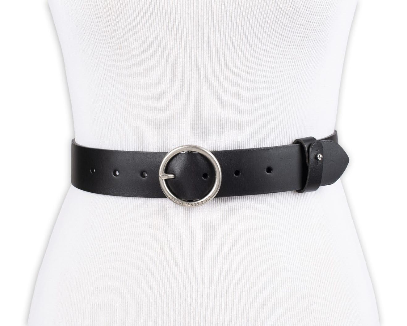 Levi's Women's Circular Center Bar Buckle Belt, Black, Small