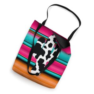 Serape Cactus Cow calf print pattern colorful Tote Bag