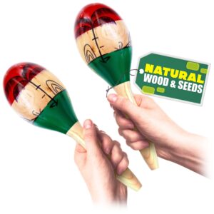 2pcs professional maracas musical instruments - mexican wood maracas for adults shakers percussion instrument for party favors - musical instruments for adults for salsa rhythm wooden maracas for kids