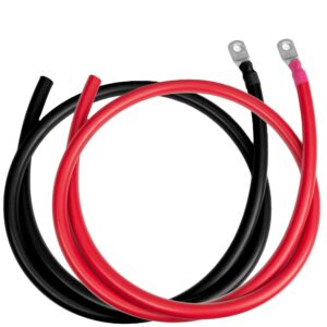 6 awg ul 1426 battery cables - 28 ft marine grade wire tinned copper oxygen-free insulated - standard pvc wire with 1 lug for boat, automotive, speakers, solar, camper, rv & trailers