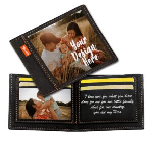 wowtify custom photo wallet personalized leather picture wallet for men father