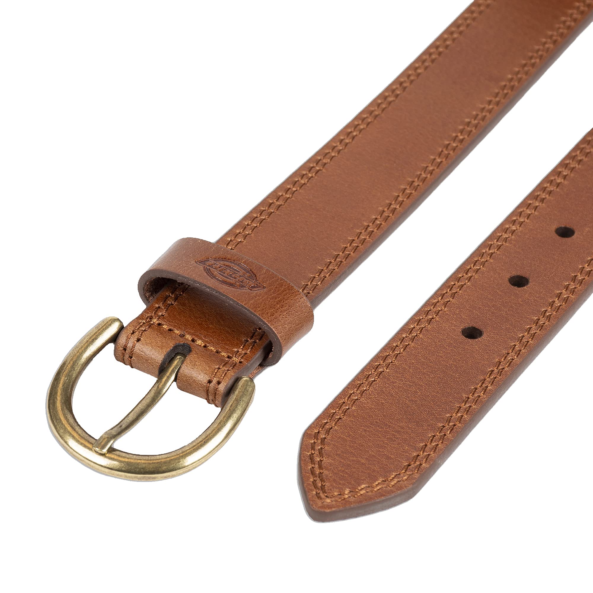 Dickies Women's Casual Double Stitch Belt, Cognac Solid, Medium