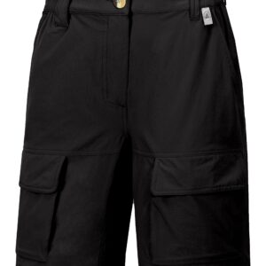 Mapamyumco Womens Hiking Shorts, Quick Dry Cargo Shorts Women for Golf Travel, Stretch Lightweight Black S