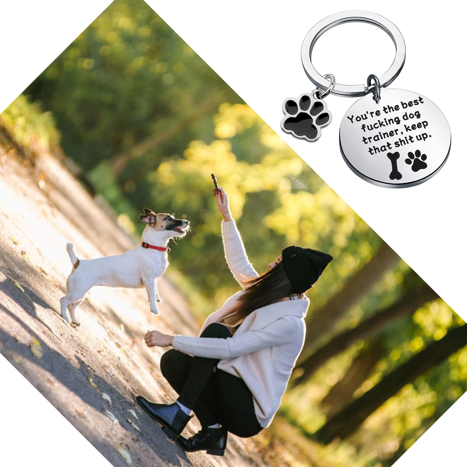 FEELMEM Dog Trainer Gift Dog Walker Gift You’re The Best Fucking Dog Trainer Keychain Dog Owner Gift Dog Sitter Gift