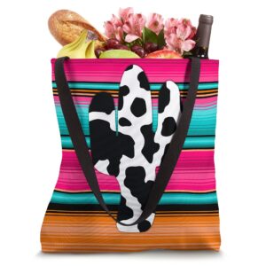 Serape Cactus Cow calf print pattern colorful Tote Bag