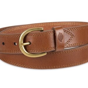 Dickies Women's Casual Double Stitch Belt, Cognac Solid, Medium