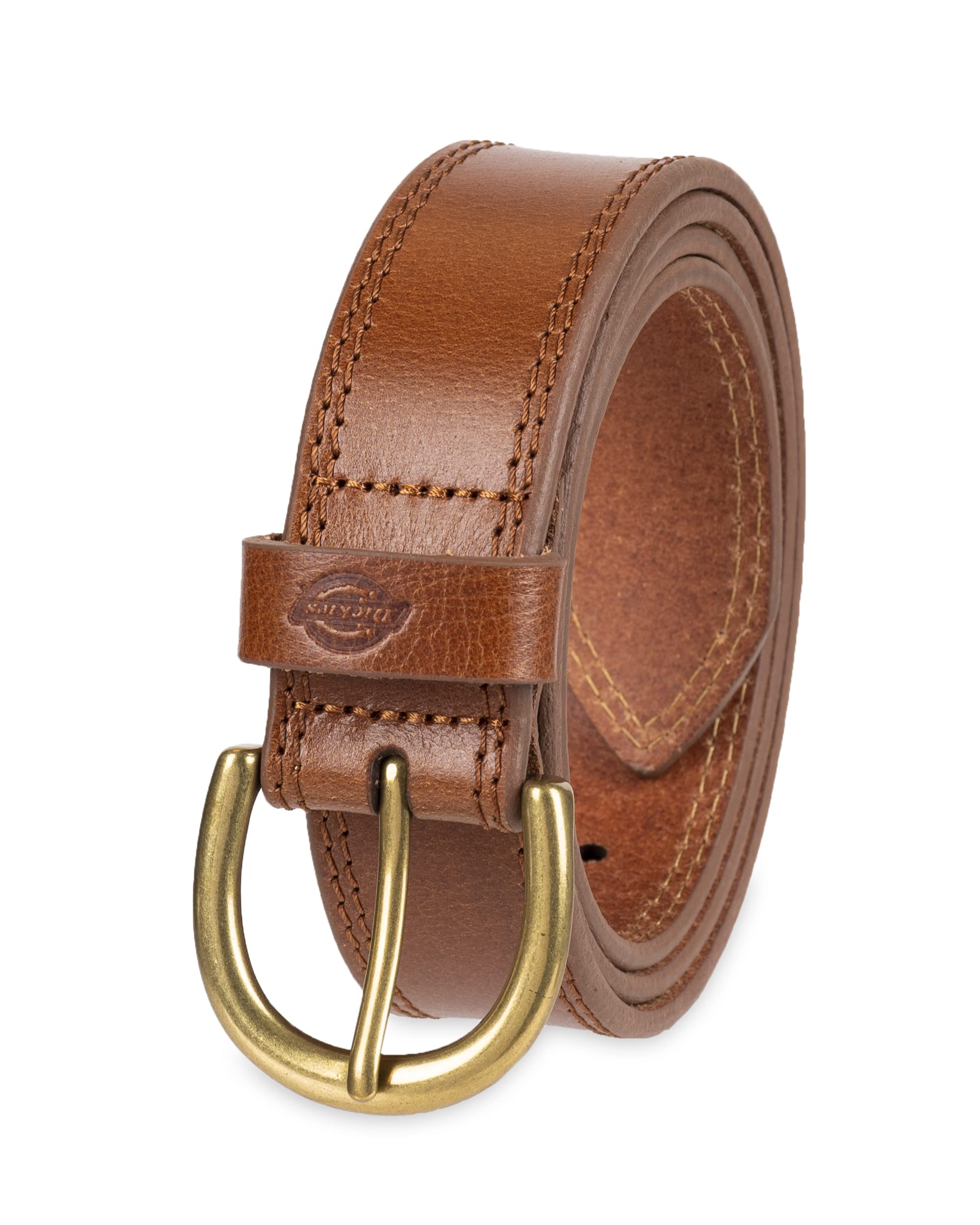 Dickies Women's Casual Double Stitch Belt, Cognac Solid, Medium