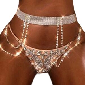 salliy boho rhinestone bikini chain set silver sexy sequins mesh body chains summer bra body jewelry for women (waist chain)