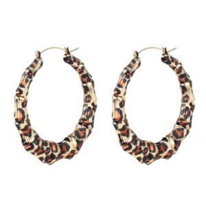 voyomi leopard hoop earrings for women - large statement geometric circle earrings,drop dangle earrings fashion jewelry for girls, great as gifts (leopard large)