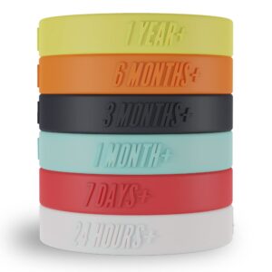 fluxprdx viceband (1 bracelet) - sobriety gifts for women and men - wearable sober coin chip - silicone goal progression bracelet for mental health (teal - 1 month+)