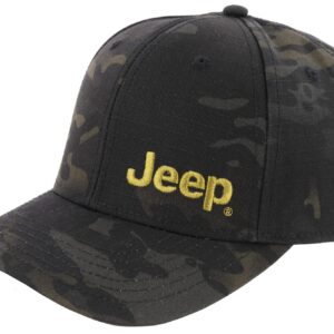 Jeep Text Logo Low Profile Trucker Hat Black Camo/Green Hat