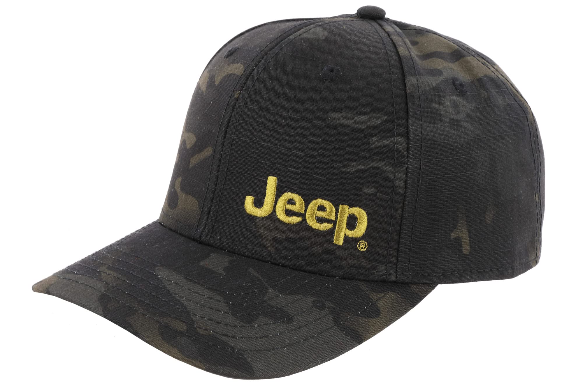 Jeep Text Logo Low Profile Trucker Hat Black Camo/Green Hat