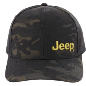 Jeep Text Logo Low Profile Trucker Hat Black Camo/Green Hat