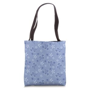 pioneer country farm for woman vintage blue floral tote bag