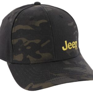 Jeep Text Logo Low Profile Trucker Hat Black Camo/Green Hat