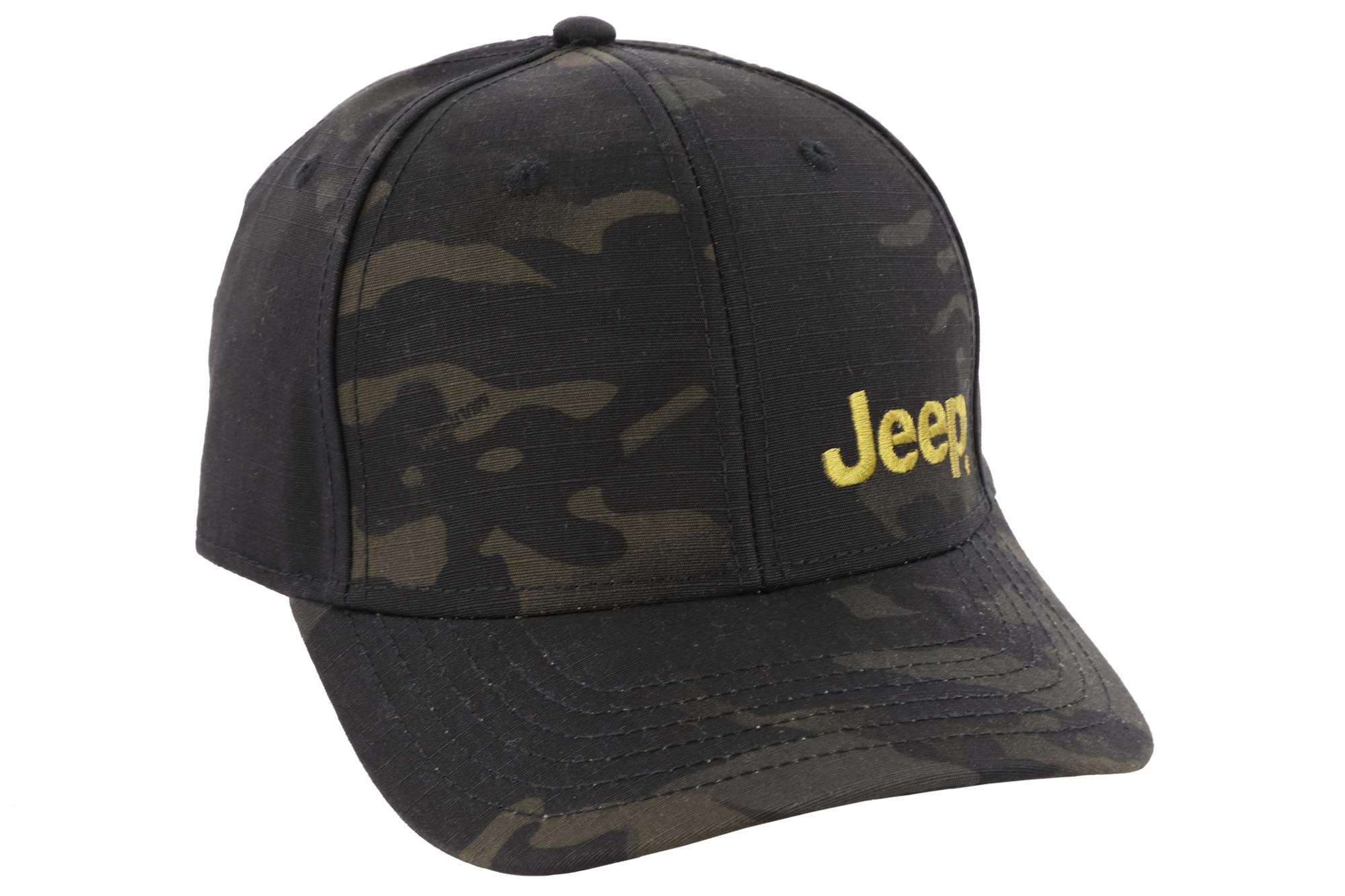 Jeep Text Logo Low Profile Trucker Hat Black Camo/Green Hat