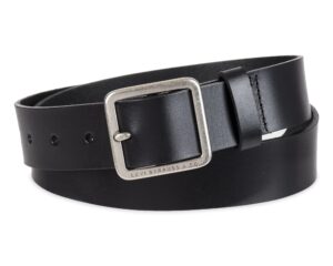 levi's women's casual square center bar buckle belt, black elevated, medium