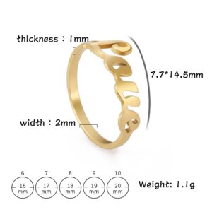 LIKGREAT Love Script Rings for Women Infinity Love Promise Simple Band Rings (Gold tone, 8)