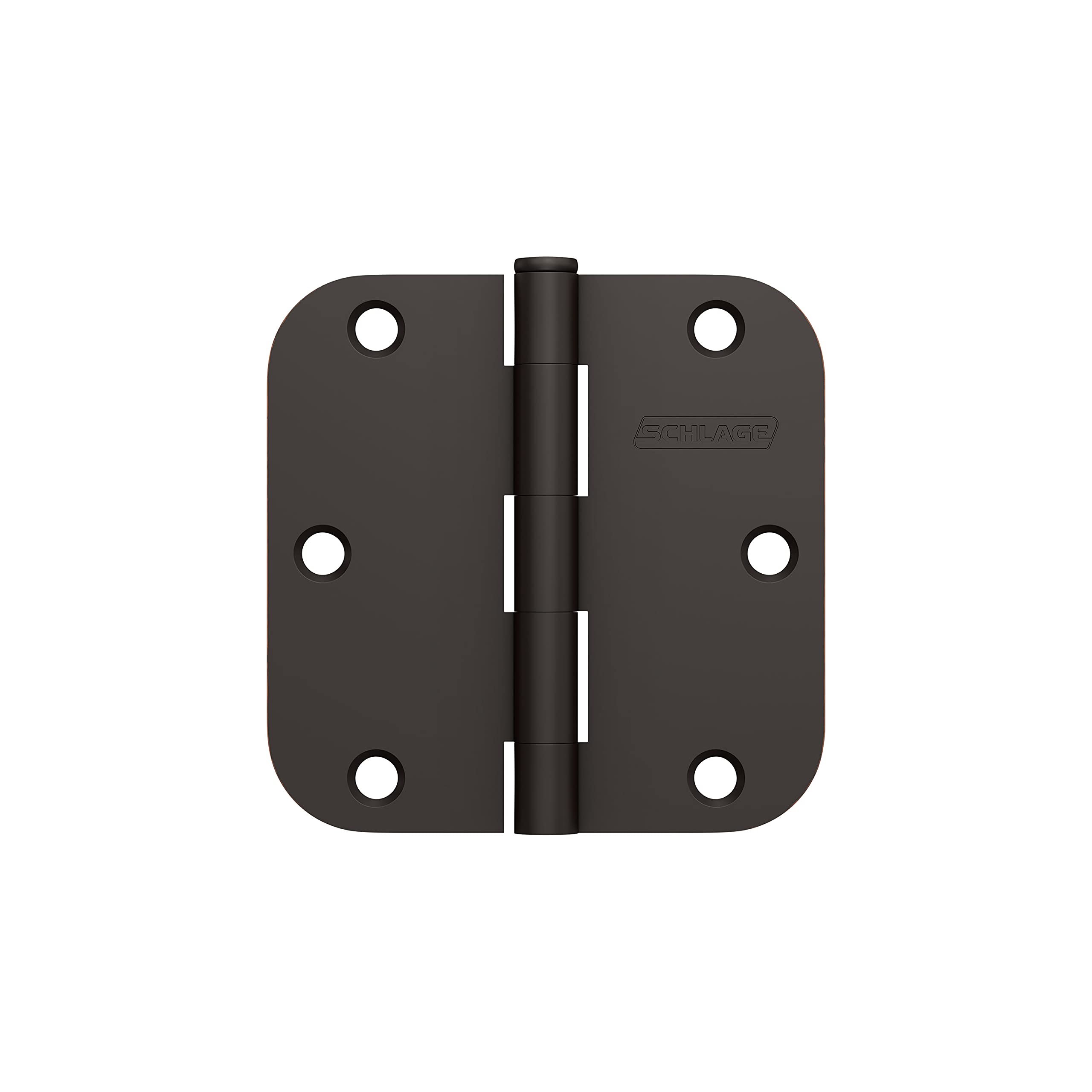 Schlage 3.5" Door Hinge with 5/8" Radius Round Corner in Aged Bronze (3-Pack)