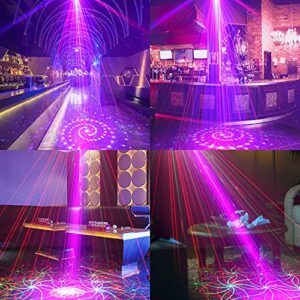 AMKI DJ Disco Lights, 15 Eyes RGB Party Lights Stage Light by DMX512 Control, Sound Activated LED Pattern Strobe Lights for Parties Live Laser Light Show Xmas Club Bar Disco Dancing