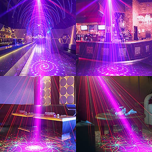 AMKI DJ Disco Lights, 15 Eyes RGB Party Lights Stage Light by DMX512 Control, Sound Activated LED Pattern Strobe Lights for Parties Live Laser Light Show Xmas Club Bar Disco Dancing