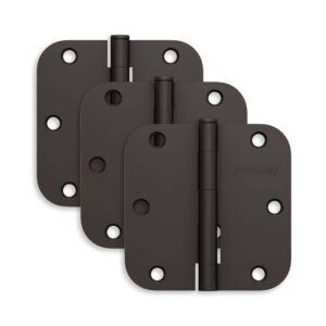 schlage 3.5" door hinge with 5/8" radius round corner in aged bronze (3-pack)