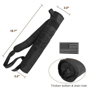 KRATARC Archery Lightweight Back Arrow Quiver Dual Use Foldable Compact Hip Arrows Bag with Molle System Hanged for Target Shooting (Black- diameter 3.5'')