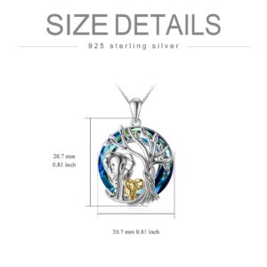 TOUPOP Mothers Day Gifts from Daughter Sterling Silver Tree of Life Elephant Pendant Necklaces Mother Daughter Jewelry Gifts for Women Mom Mother from Daughter Son