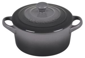 le creuset stoneware mini round cocotte, 14 oz., oyster