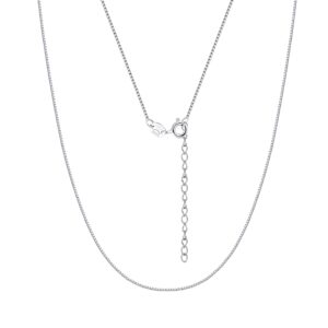 ginger lyne collection box necklace chain for men or women, 925 sterling silver 1mm width 24 inch, gifts for her