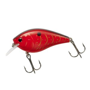 booyah xcs series silent square-lip crankbait bass fishing lure, rayburn red, 2 5/16"