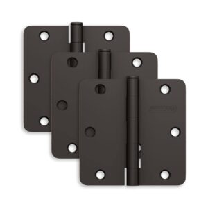 schlage 3.5" door hinge with 1/4" radius round corner in aged bronze (3-pack)