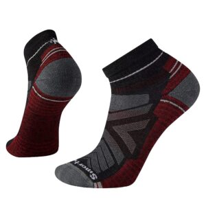 smartwool hike light cushion ankle socks, charcoal, medium