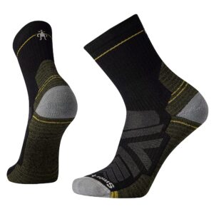 smartwool hike light cushion mid crew socks, black, medium