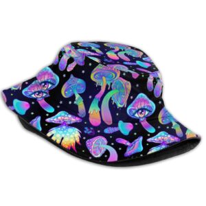 Mushrooms Bucket Hat Packable Summer Beach Sun Hat Fisherman Cap