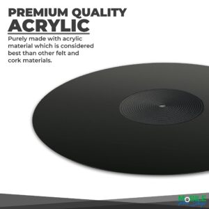 Mobile Pro Shop Acrylic Turntable Mat - Acrylic Slipmat for Vinyl LP Record Players - Improves Sound Quality & Provides Tighter Bass - Anti Static Platter mat (Black)