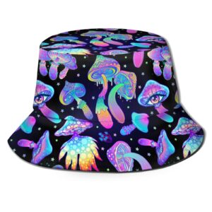 mushrooms bucket hat packable summer beach sun hat fisherman cap