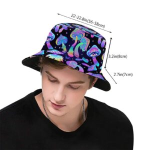 Mushrooms Bucket Hat Packable Summer Beach Sun Hat Fisherman Cap