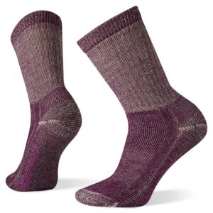 smartwool women's hike classic edition full cushion crew socks, bordeaux, medium