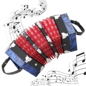 accordian instrument concertina instrument with an adjustable hand strap with a bag professional accordion concertina, accordion for kids beginners adults musical instrument supplies(royal blue)