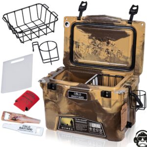 COLD BASTARD COOLERS 20QT Cold Bastard Rugged+ CAMO Camel Premium Ice Chest Cooler Accs Free S&H(CB20-CC)