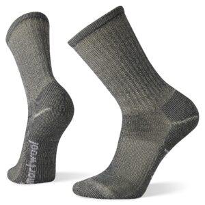 smartwool men's classic hike light cushion crew socks, light gray, medium