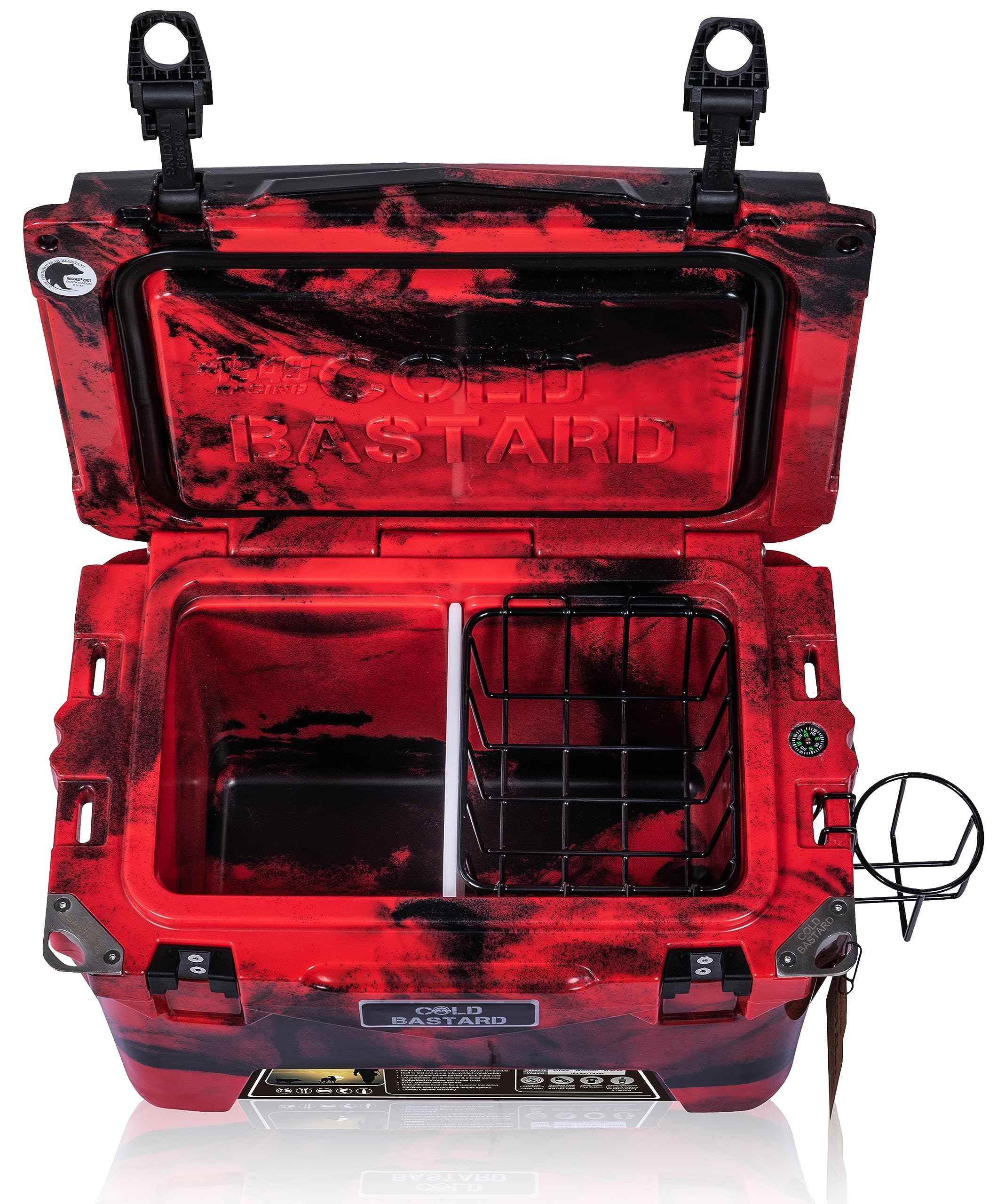 COLD BASTARD COOLERS 20QT Cold Bastard Rugged+ CAMO Red Premium Ice Chest Cooler Accessories Free S&H(CB20-CR)