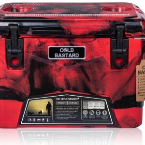 COLD BASTARD COOLERS 20QT Cold Bastard Rugged+ CAMO Red Premium Ice Chest Cooler Accessories Free S&H(CB20-CR)